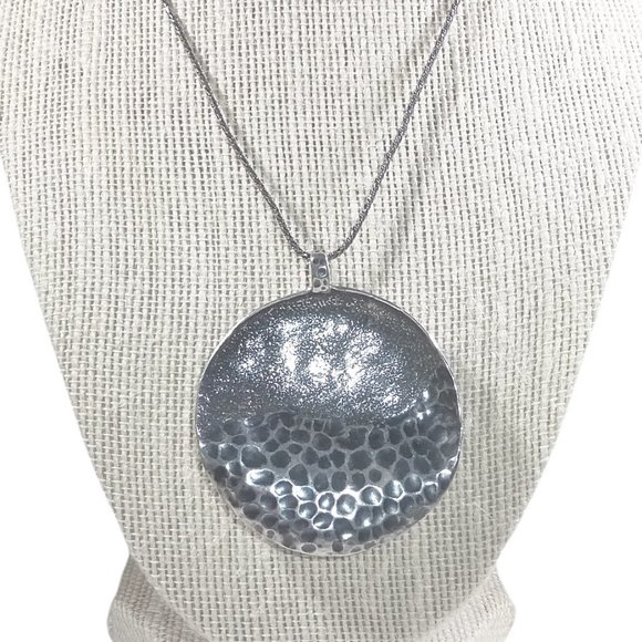Silpada | Jewelry | Silpada N496 Sterling Silver Hammered Disk Pendant Necklace 925 | Poshmark